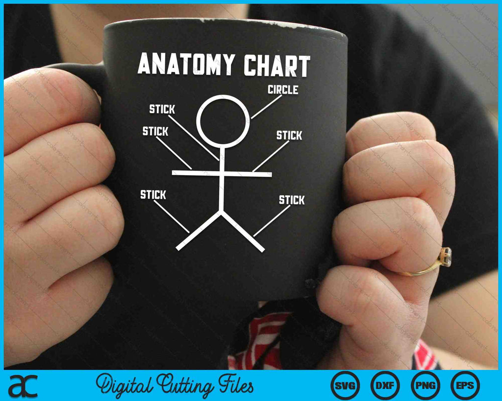 Stick Figure Anatomy Chart SVG PNG Digital Cutting Files – creativeusarts