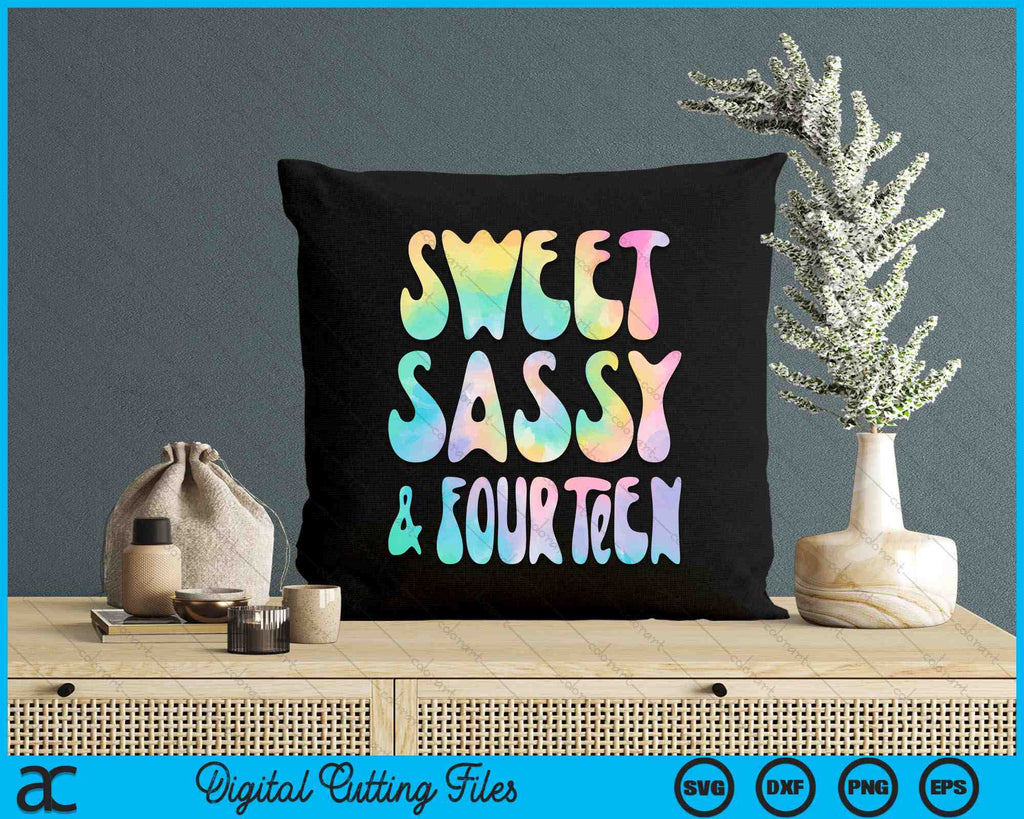 Sweet Sassy And Fourteen 14th Birthday 14 Year Old SVG Cutting Files ...