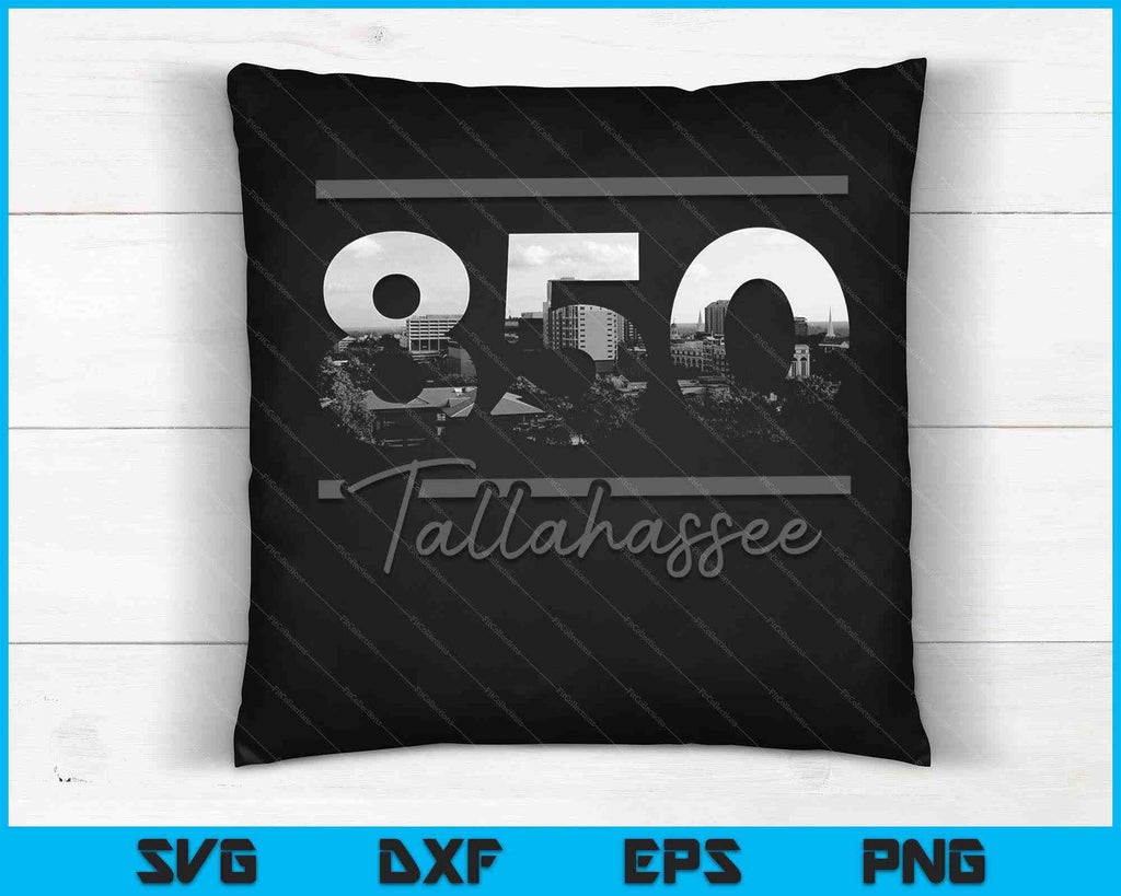 Tallahassee 850 Area Code Skyline Florida Vintage SVG PNG Files ...