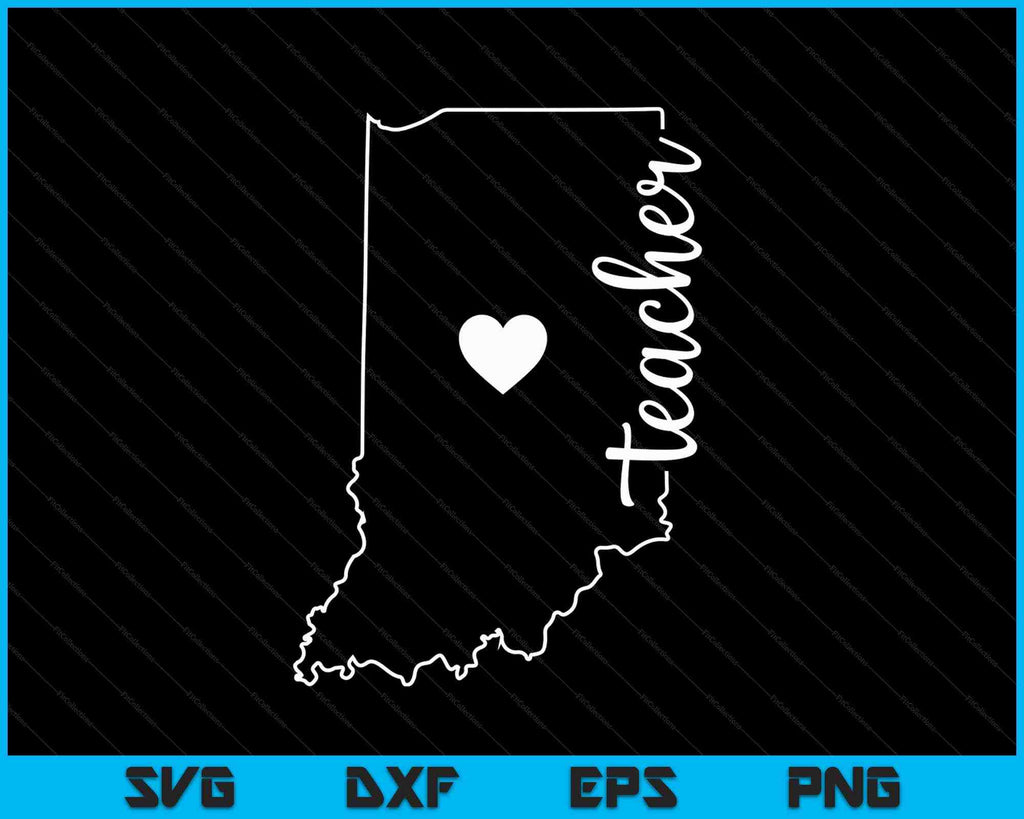 Teacher Red For Ed Indiana Public Education SVG PNG Cutting Files ...