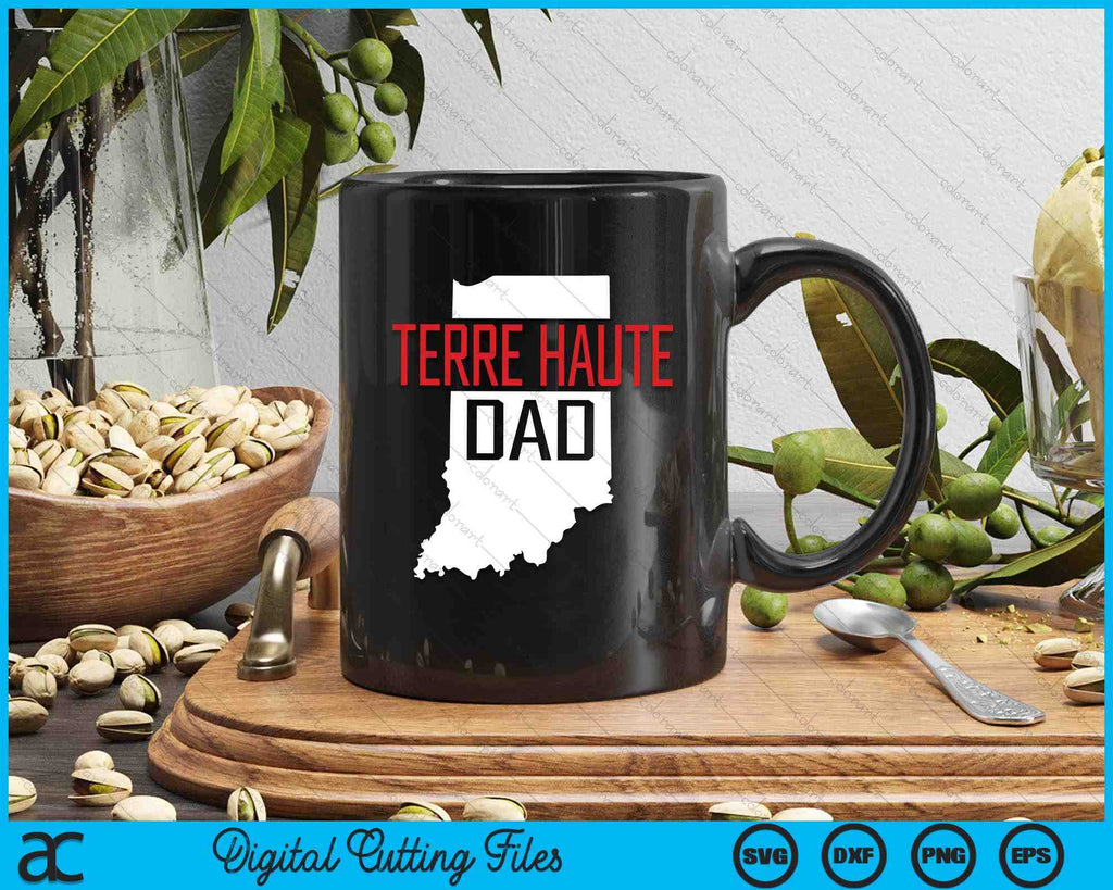 Terre Haute Dad Indiana State Map SVG PNG Digital Printable Files ...