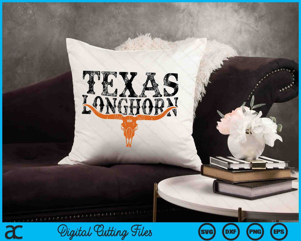Texas 1845 Vintage Longhorn Cowboy and Rodeo Fan SVG Cutting Files ...