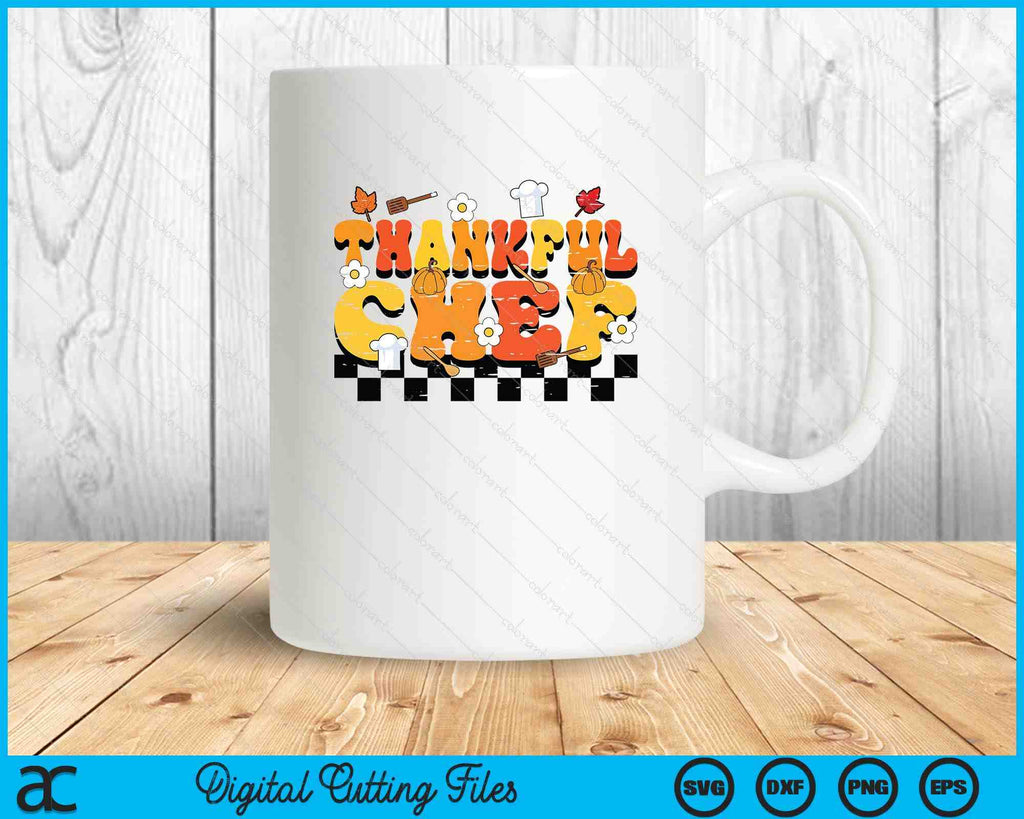 Thankful Chef Retro Groovy Thanksgiving Fall SVG PNG Digital Files ...