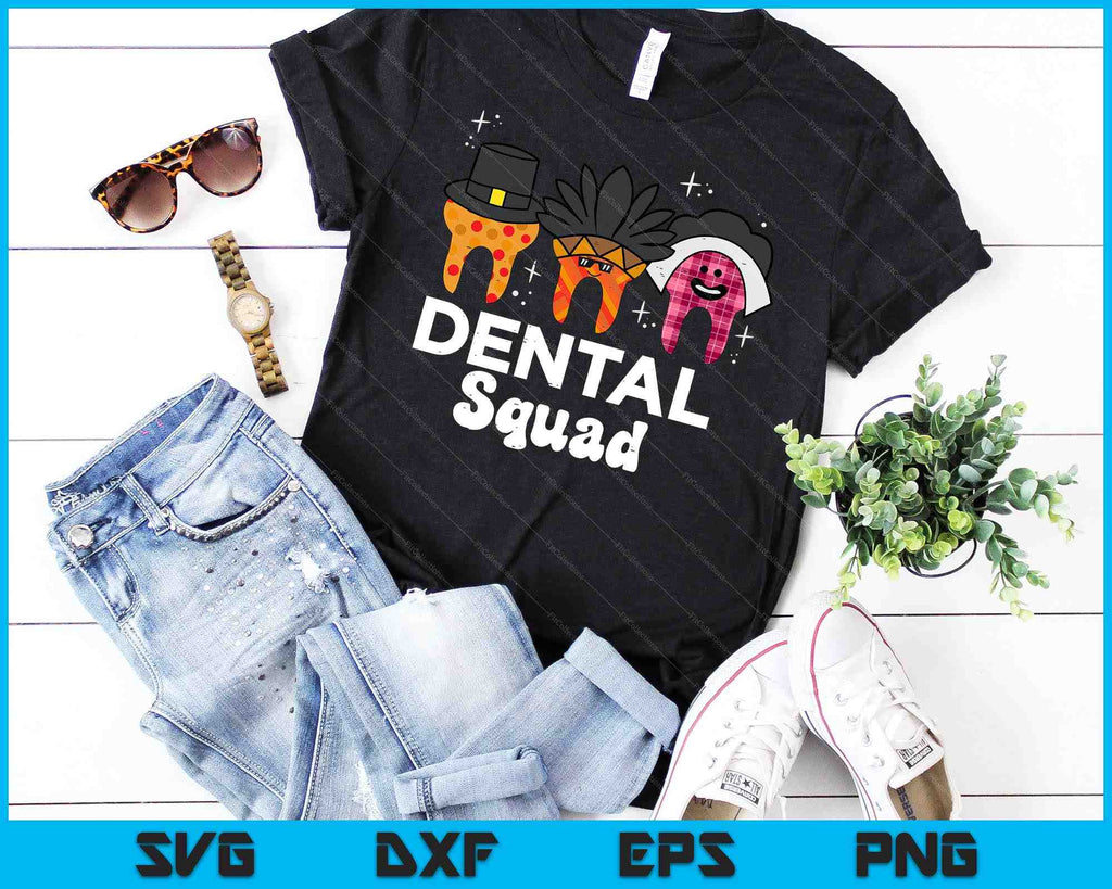 Thanksgiving Teeth Dental Squad Funny Fall Tooth Dentist SVG PNG Files ...