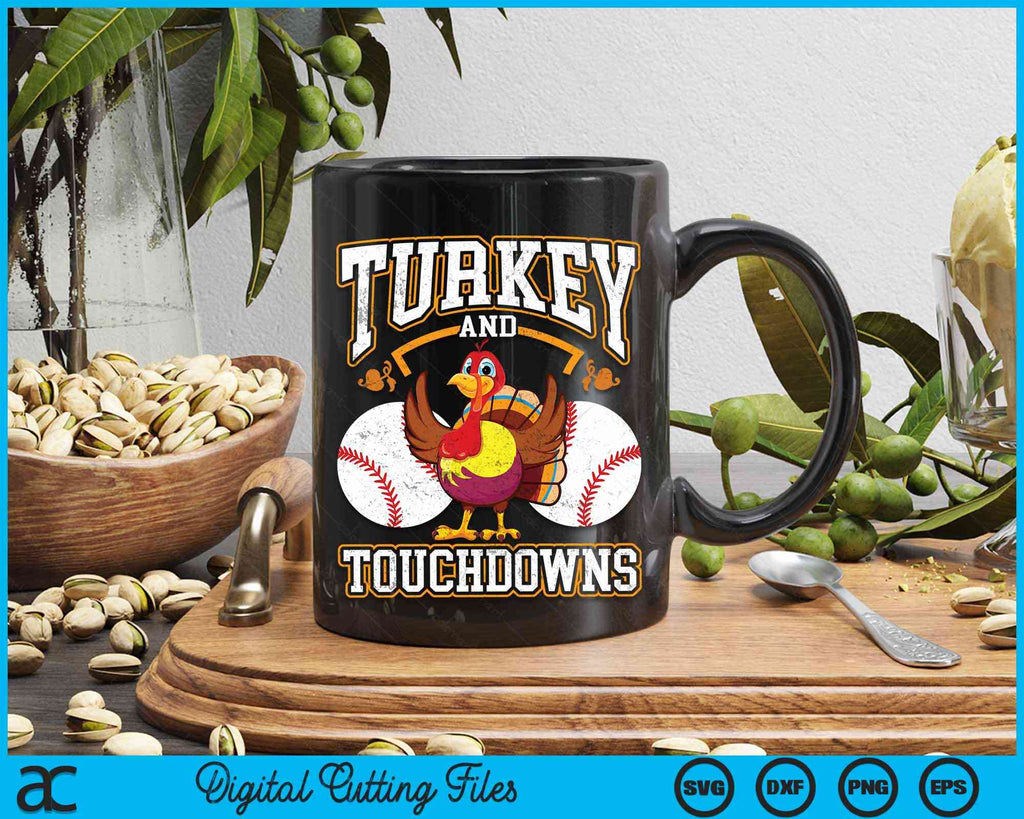 Thanksgiving Turkey And Touchdowns Baseball SVG PNG Cutting Files ...