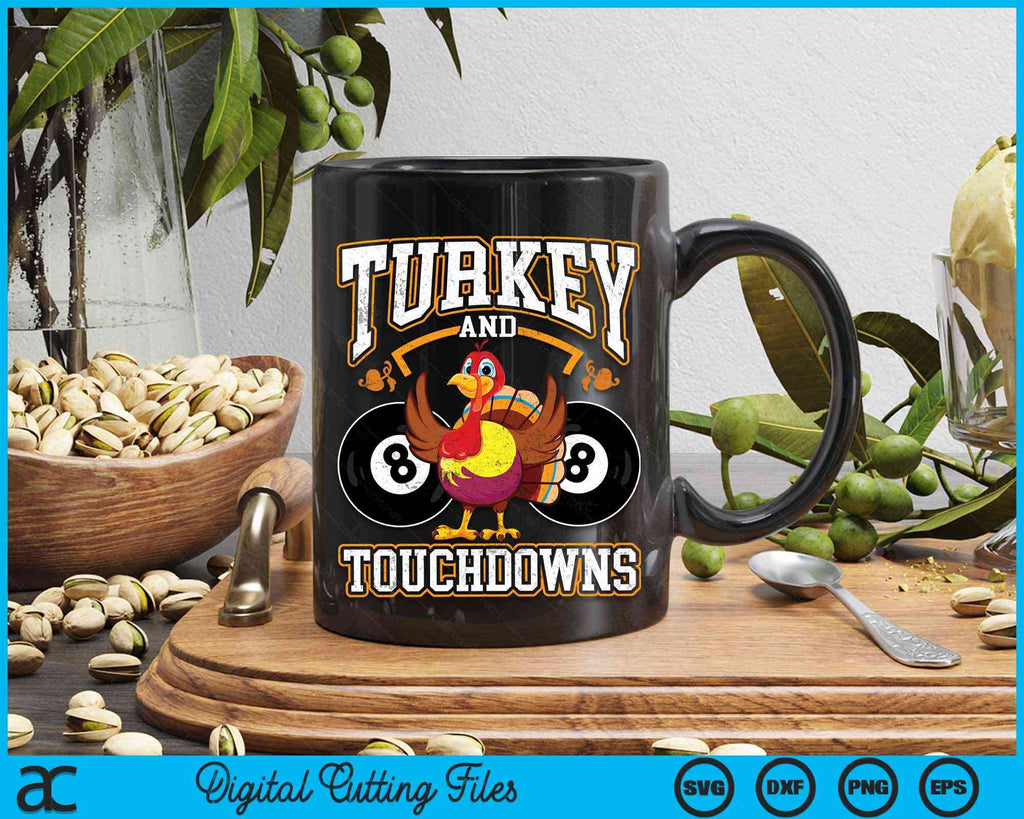 Thanksgiving Turkey And Touchdowns Pool Ball SVG PNG Cutting Files ...