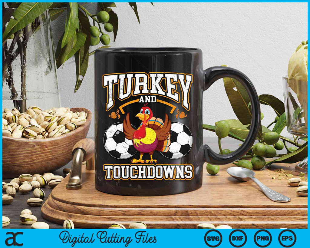 Thanksgiving Turkey And Touchdowns Soccer SVG PNG Cutting Files ...