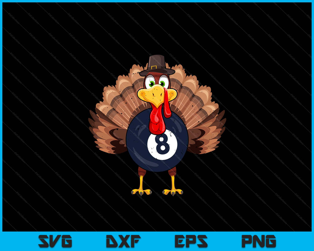 Thanksgiving Turkey Pool Ball SVG PNG Digital Printable Files ...