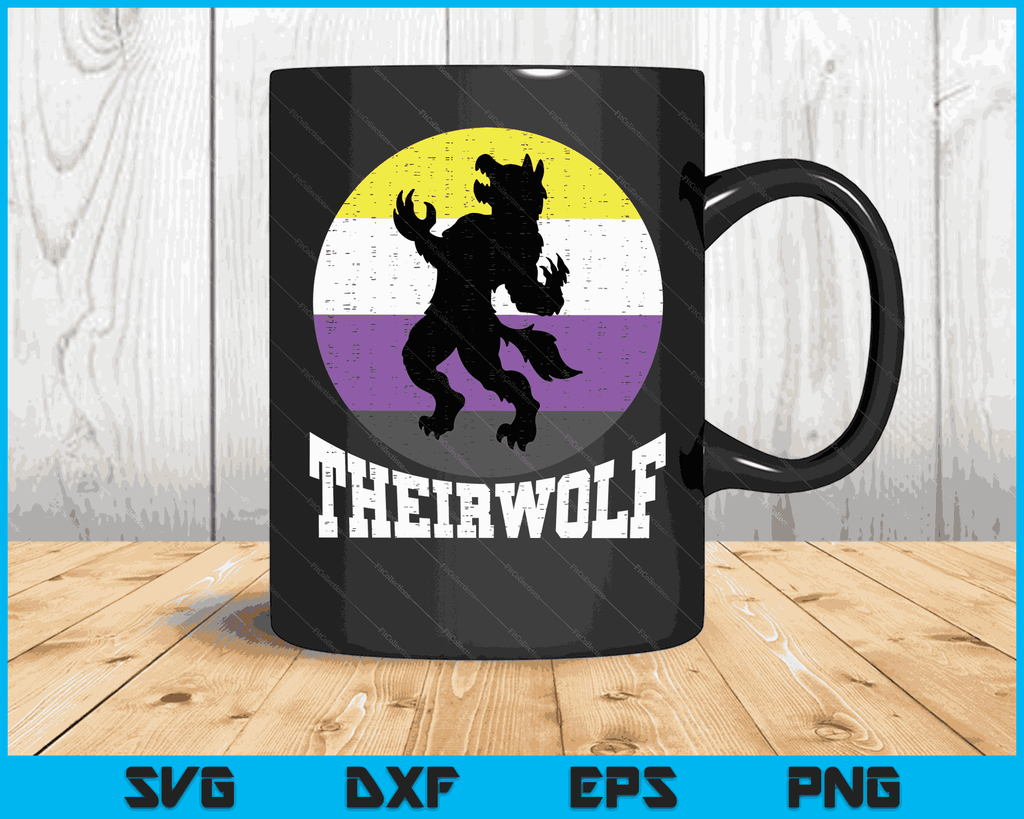 Theirwolf Nonbinary Pride Non Binary Enby NB Flag LGBTQ SVG Files ...
