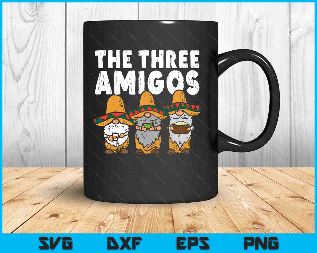 Three Amigos Mexican Gnomes Cute Cinco De Mayo Fiesta Garden SVG Files ...