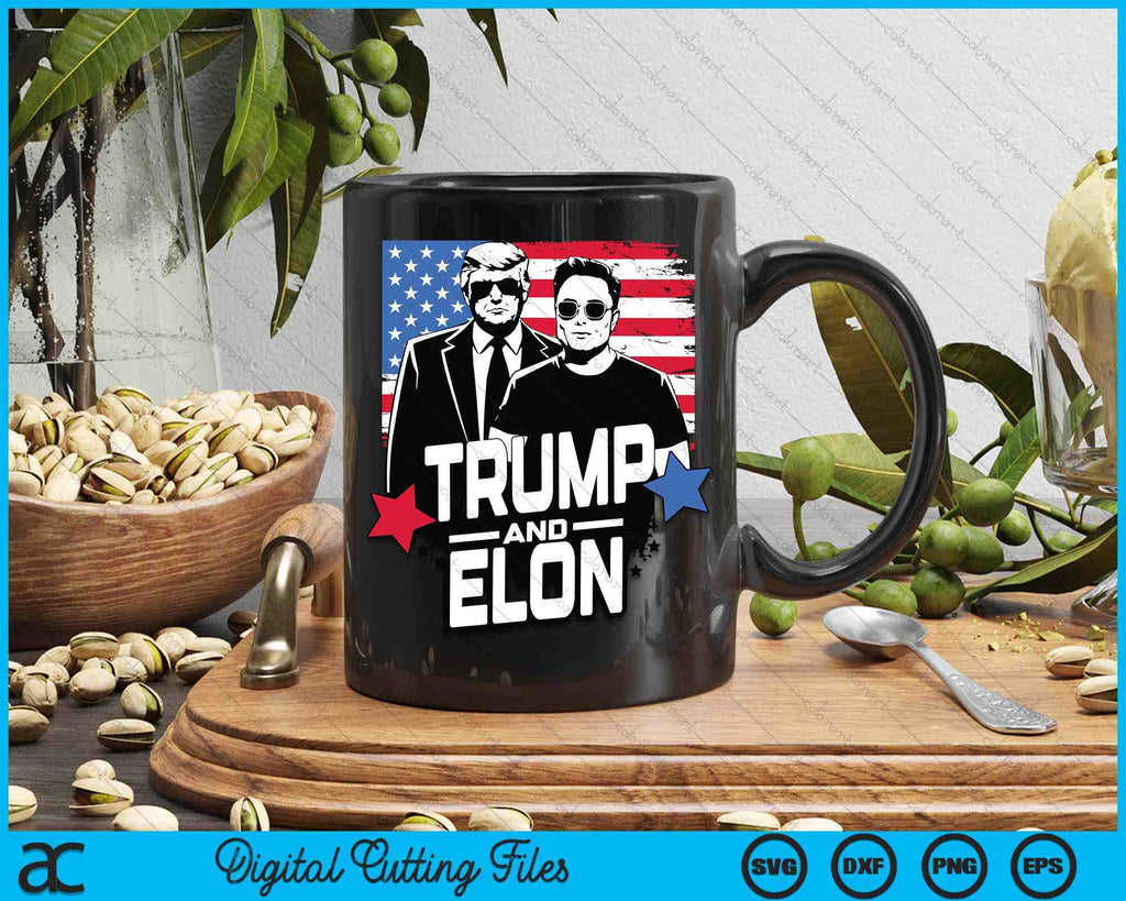Trump And Elon 2024 Presidential Election American Flag SVG PNG Files ...