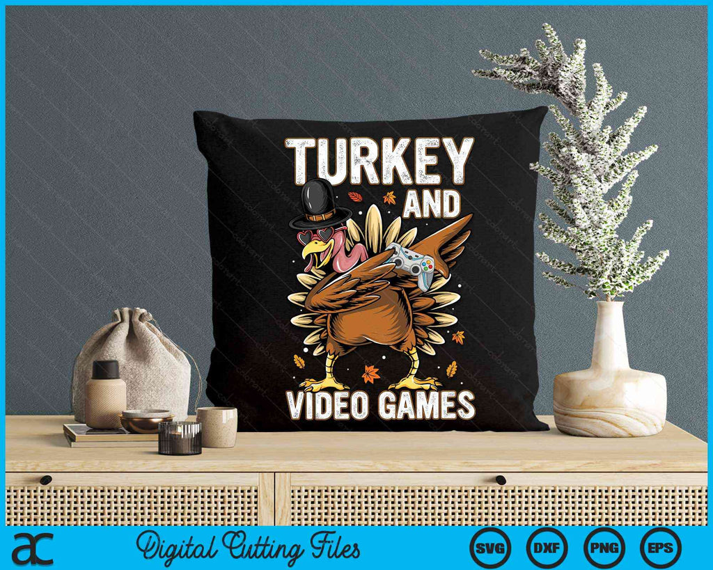 Turkey and Video Games Thanksgiving Gamer SVG Digital Cutting Files ...