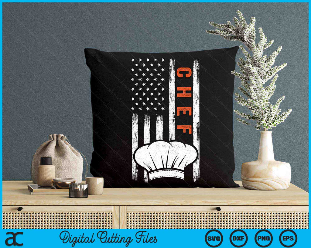 USA Flag Patriotic Chef American Flag SVG PNG Digital Cutting Files ...