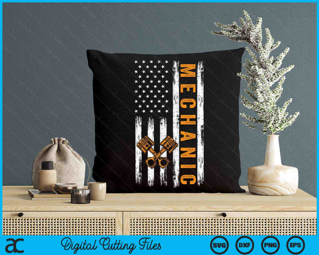 USA Flag Patriotic Mechanic American Flag SVG Digital Cutting Files ...