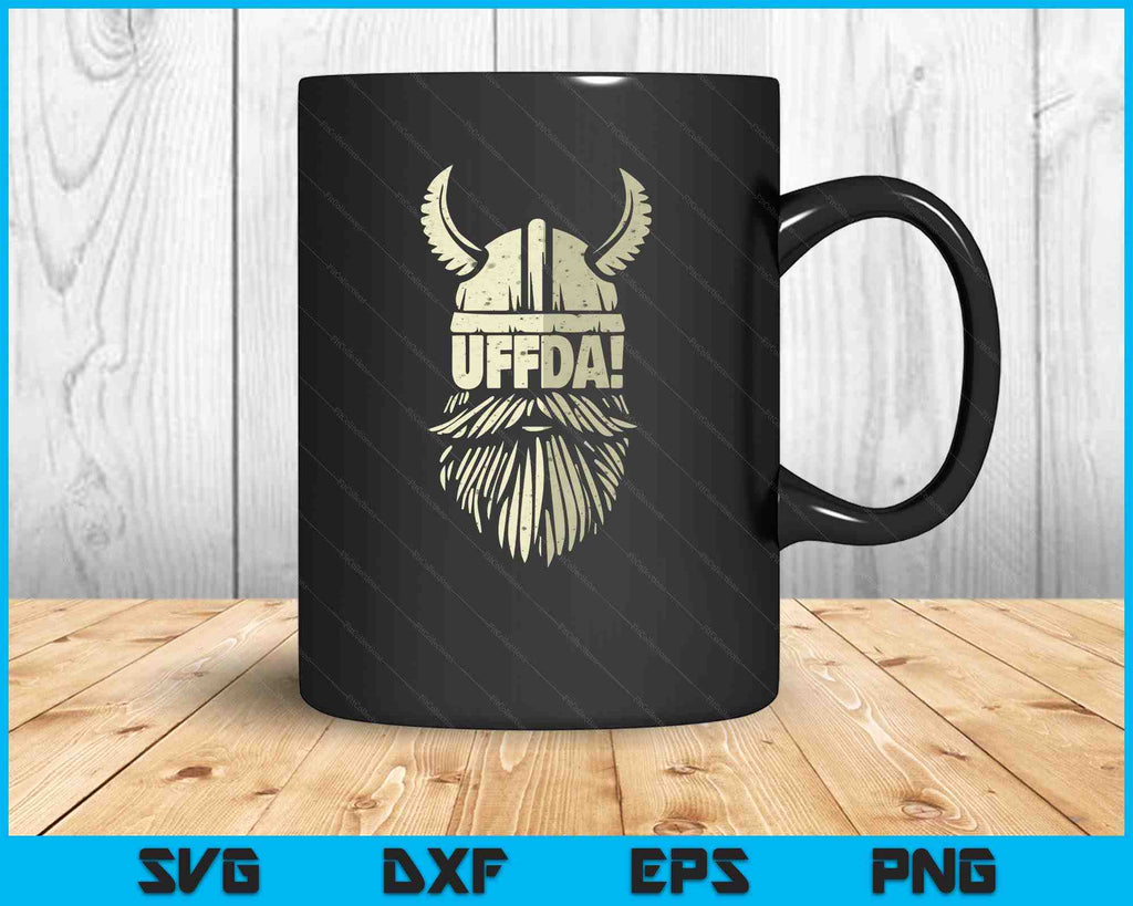Uff Da Norwegian Quote Scandinavian Viking Helmet Beard SVG PNG Files ...