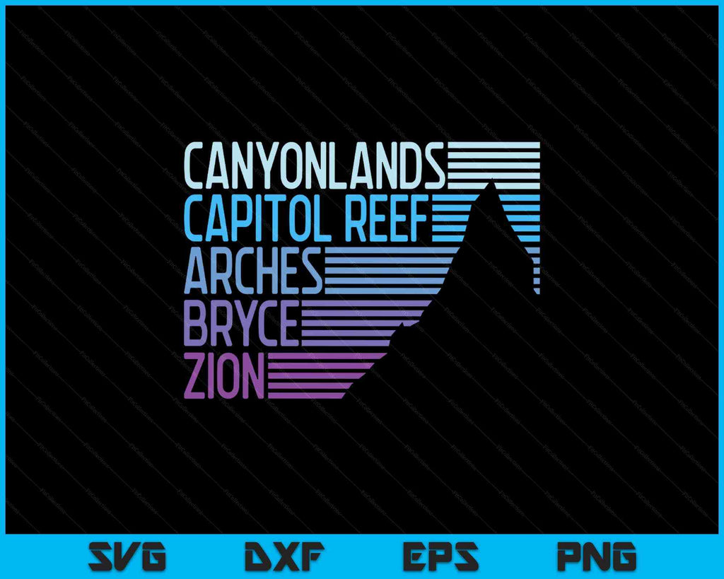 Utahs The Mighty Five National Parks SVG PNG Digital Printable Files ...