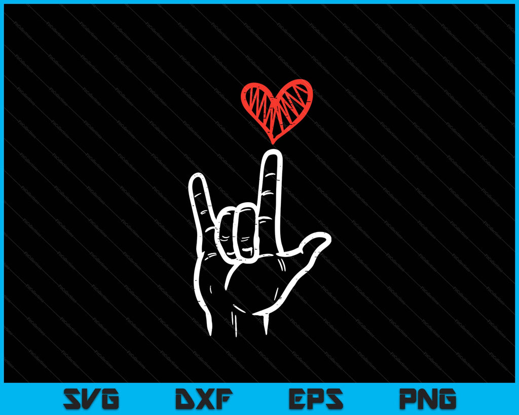 Valentines Day I Love You Hand Sign ASL Heart SVG PNG Digital Files ...