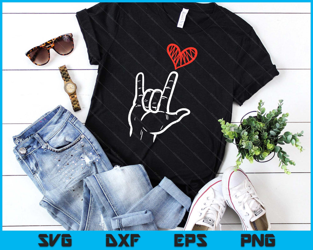 Valentines Day I Love You Hand Sign ASL Heart SVG PNG Digital Files ...