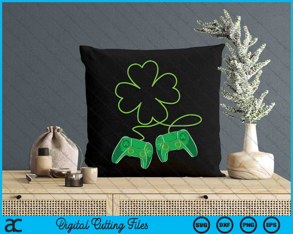 Video Games Gaming St Patricks Day Gamer Clover Controllers SVG Files ...