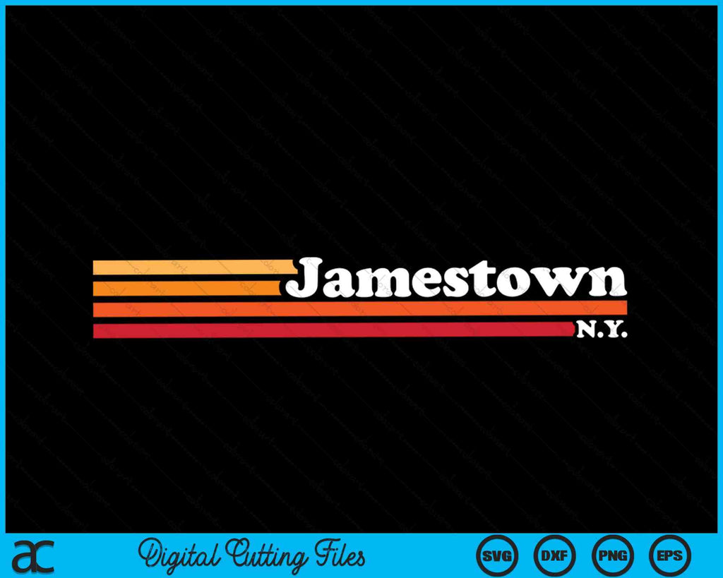 Vintage 1980s Graphic Style Jamestown New York SVG PNG Files ...