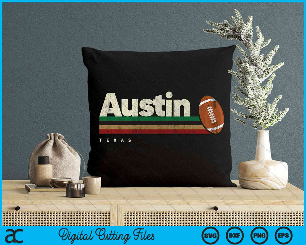 Vintage American Football Austin City Retro Stripes SVG Cutting Files ...