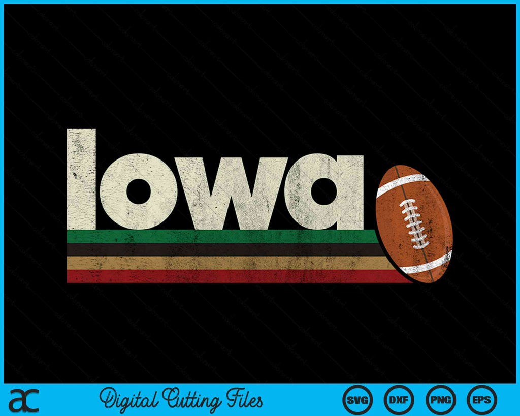 Vintage American Football Iowa American Football Retro Stripes SVG PNG ...