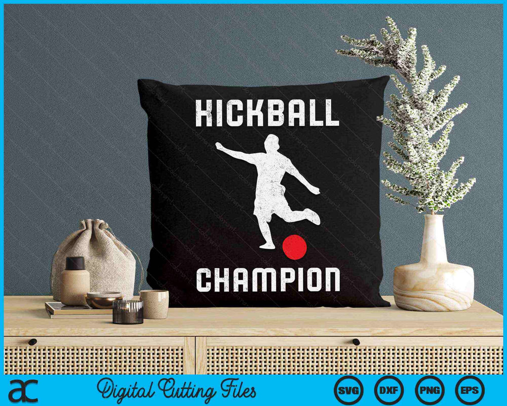 Vintage Kickball Champion Distressed SVG PNG Digital Cutting Files ...