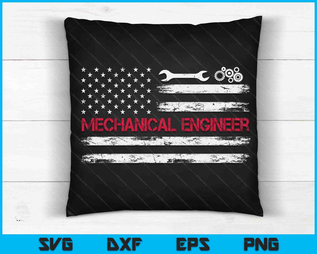 Vintage Mechanical Engineer American Flag Engineering SVG PNG Files ...
