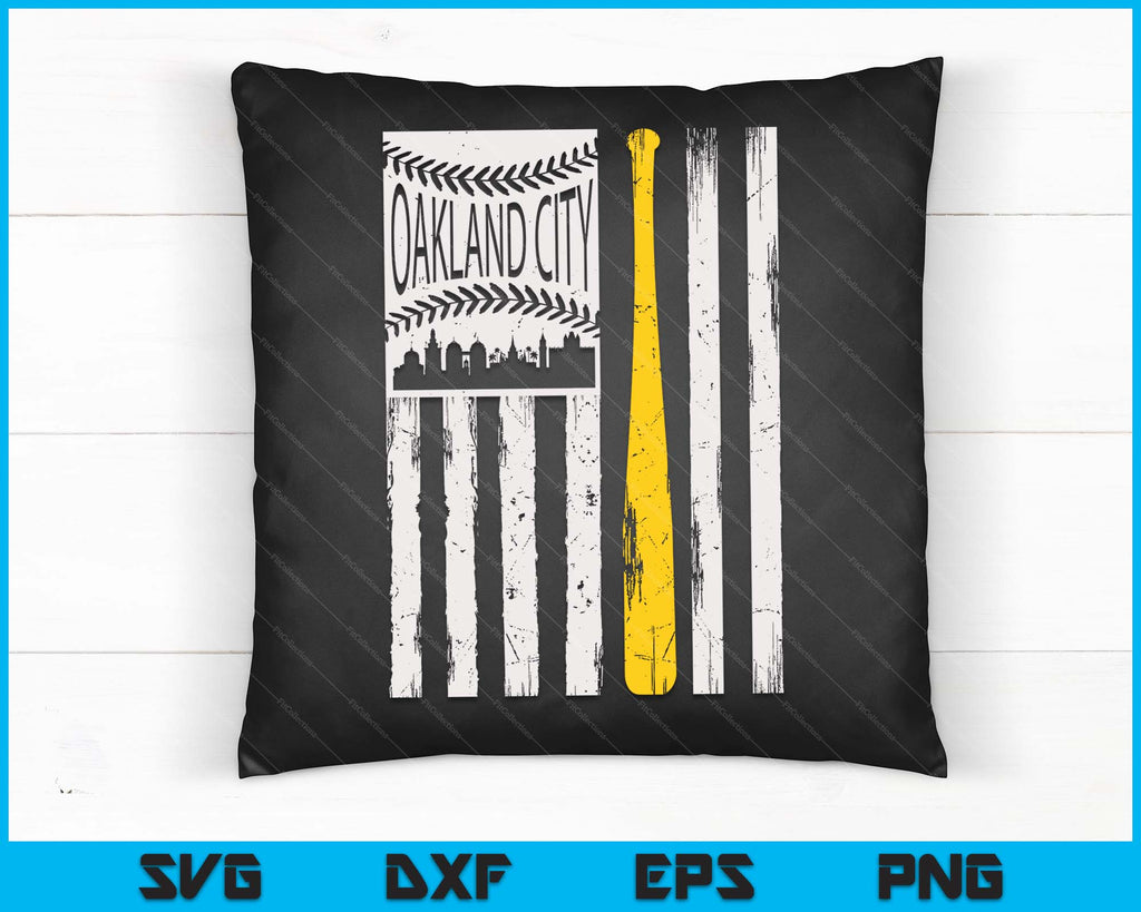 Vintage Oakland City Baseball Flag Patriotic Baseball SVG PNG Files ...