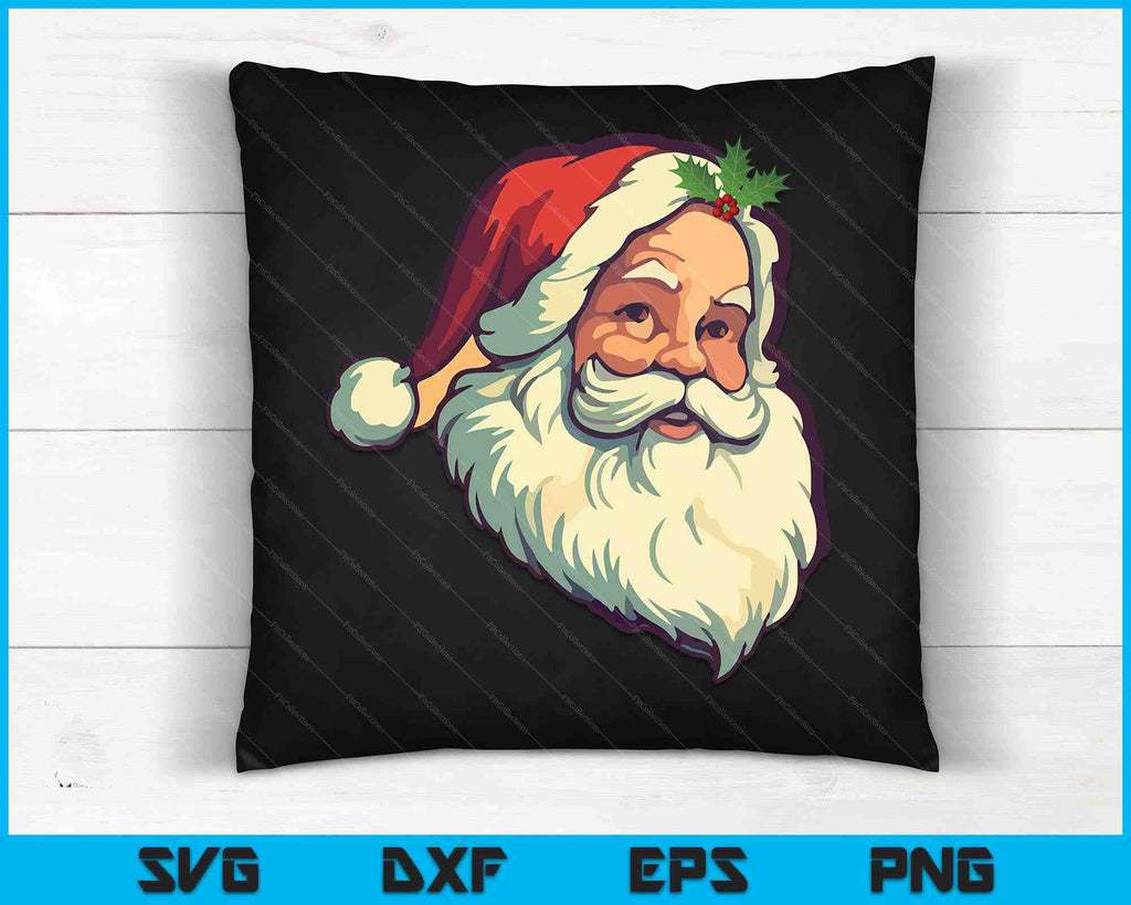 Vintage Red Santa Claus Red Christmas Design SVG Digital Cutting Files ...