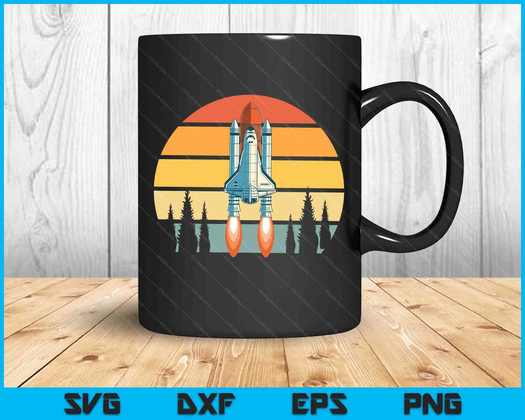 Vintage Retro Space Ship Science Rocket SVG PNG Digital Cutting Files ...