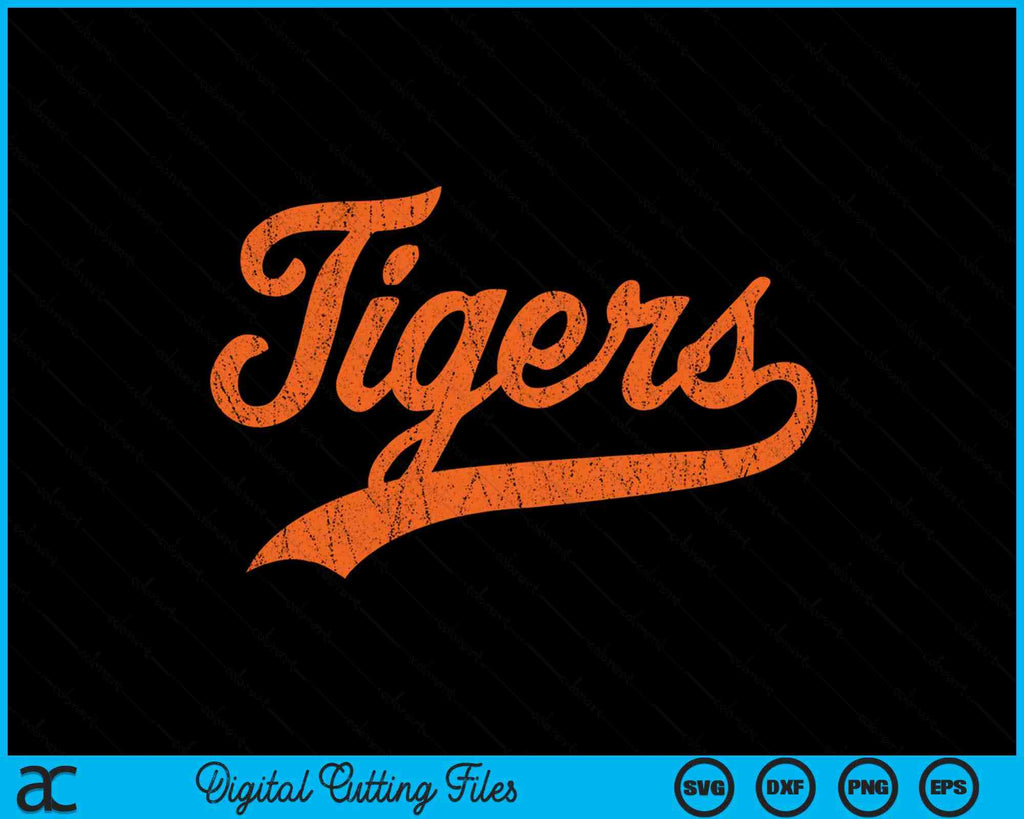 Vintage Tiger Throwback Design SVG PNG Digital Printable Files ...