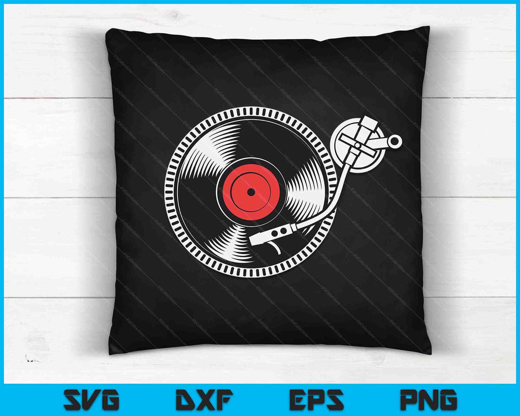 Vintage Vinyl Record Player DJ Disc Jockey Turntable Retro SVG Files ...