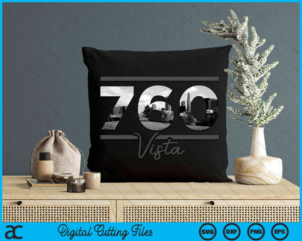 Vista 760 Area Code Skyline California Vintage SVG PNG Cutting Files ...