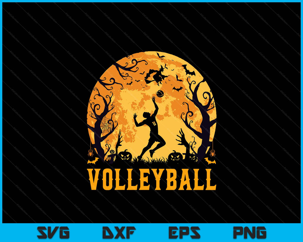 Volleyball Player Halloween Spooky SVG PNG Digital Cutting File ...