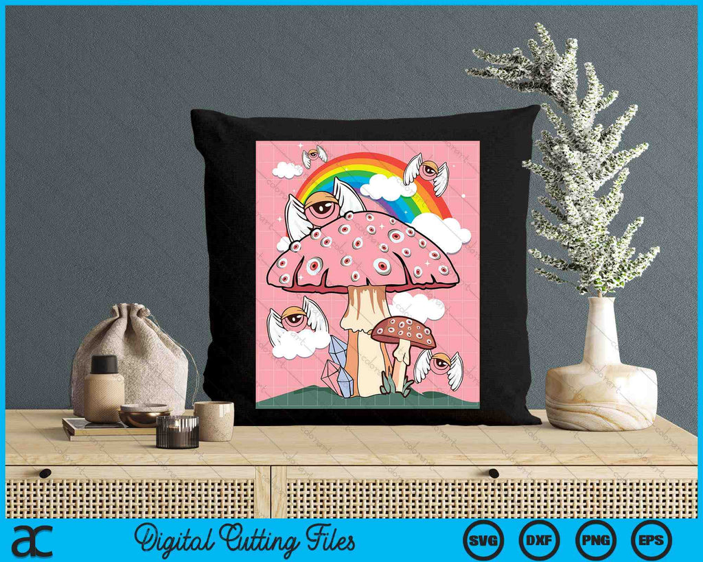 Weirdcore Aesthetic Cottagecore Kawaii Mushroom Eyes SVG Cutting Files ...