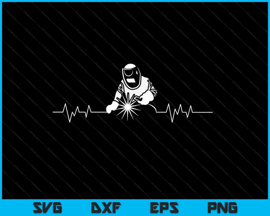 Welding Heartbeat Welder Helmet Metal SVG PNG Digital Cutting File ...
