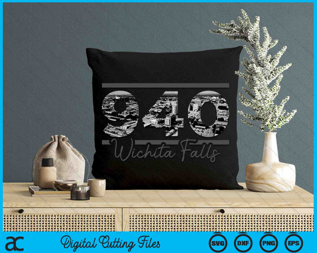 Wichita Falls 940 Area Code Skyline Texas Vintage SVG Cutting Files ...