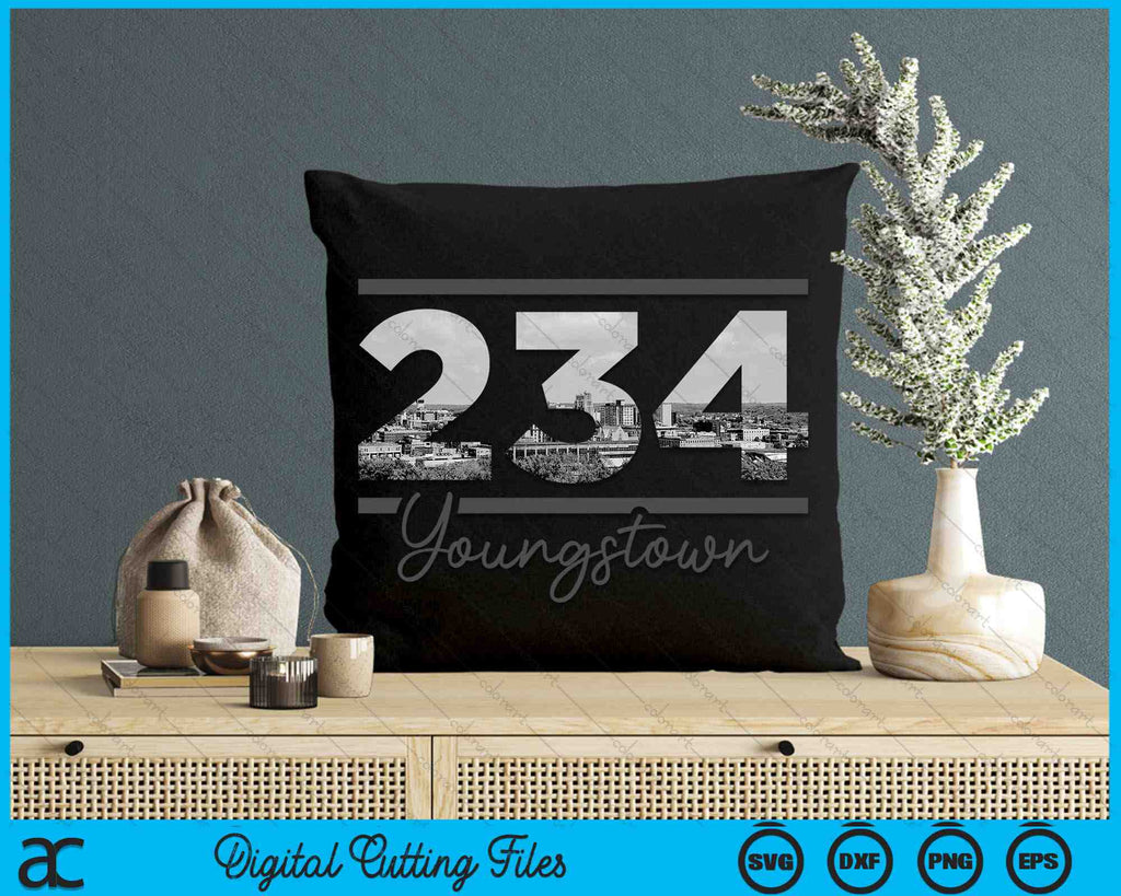 Youngstown 234 Area Code Skyline Ohio Vintage SVG PNG Cutting Files ...