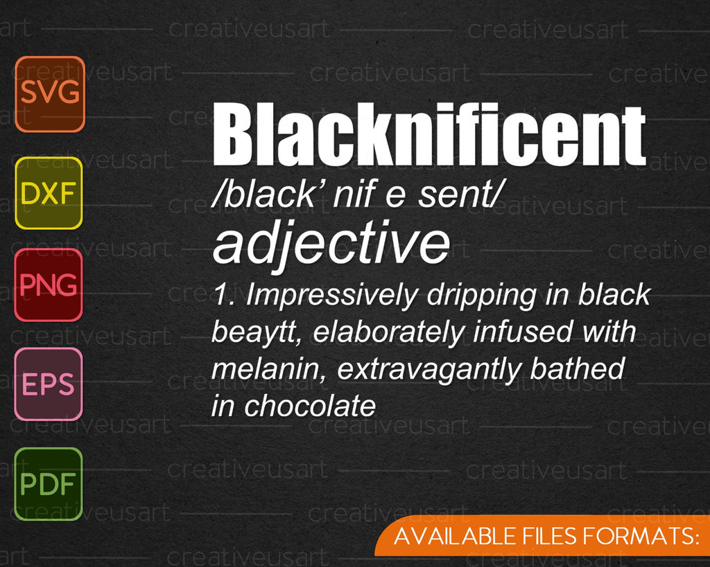 Blacknificent Afro African American Pro Black History SVG PNG Files ...