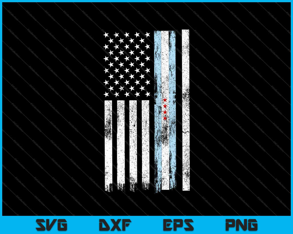 Chicago American Flag SVG PNG Printable Files – creativeusarts