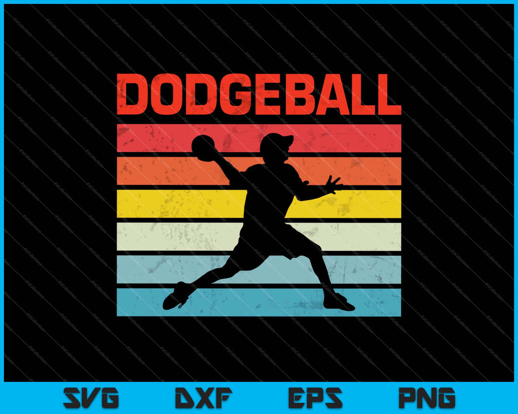 Dodgeball Player Retro Dodgeball SVG PNG Files – creativeusarts