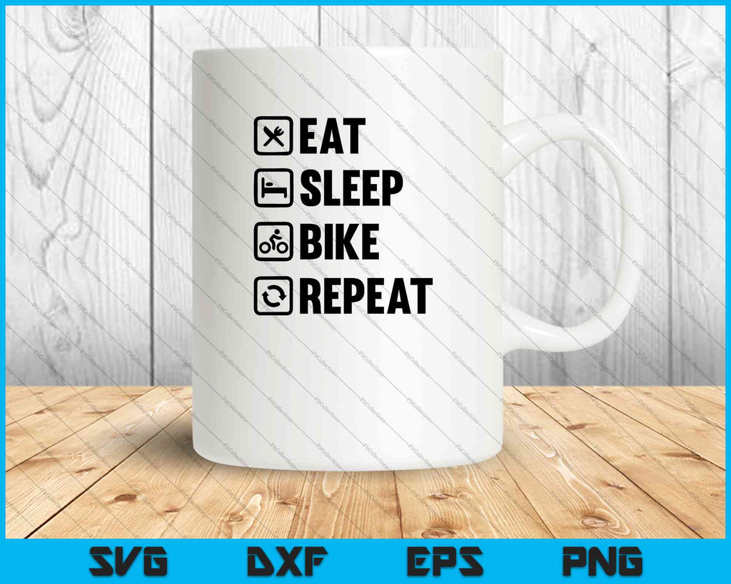 Eat Sleep Bike Repeat SVG PNG Cutting Printable Files – creativeusarts