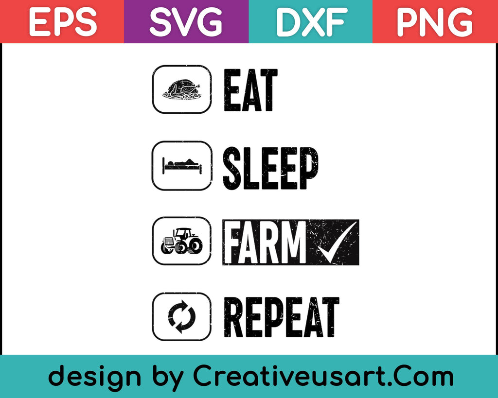 Eat Sleep Farm Repeat SVG Files – creativeusarts