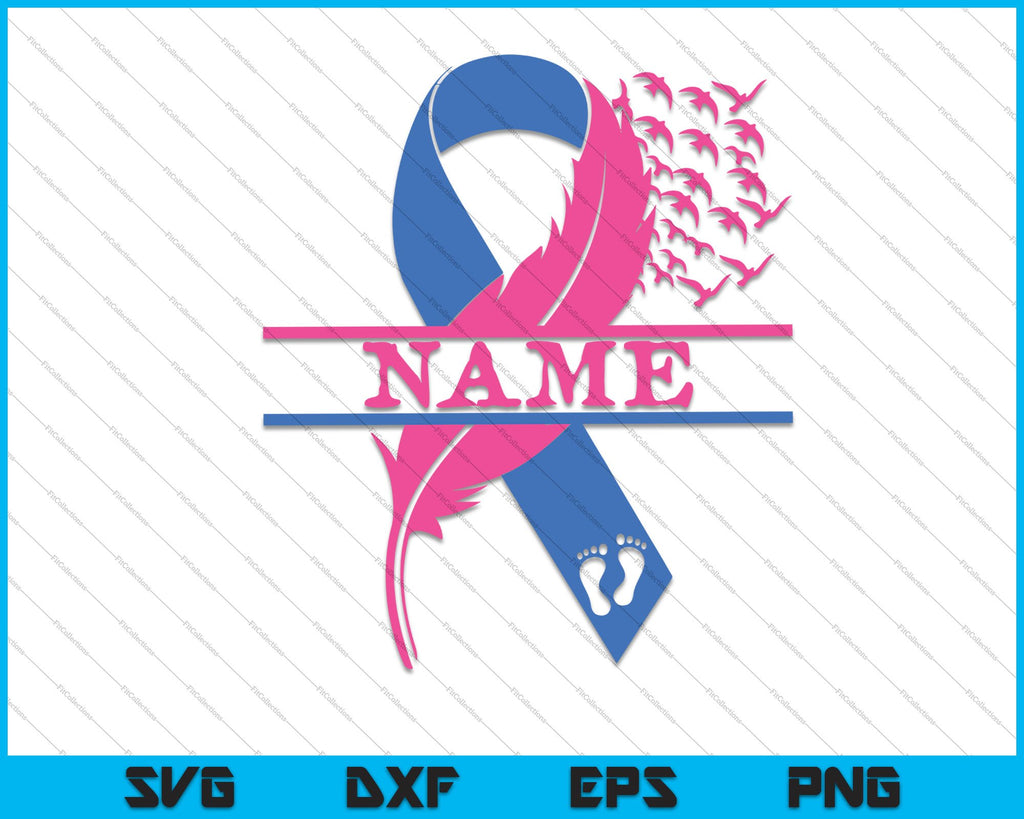 Awareness Ribbon Feather with Birds Name SVG PNG Files – creativeusarts