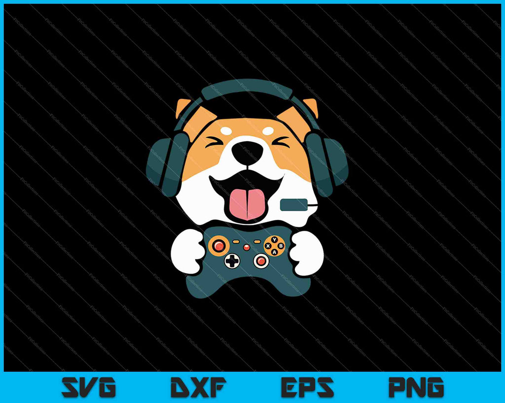 Gaming Dog Shiba Inu Video Game Computer SVG PNG Files – creativeusarts