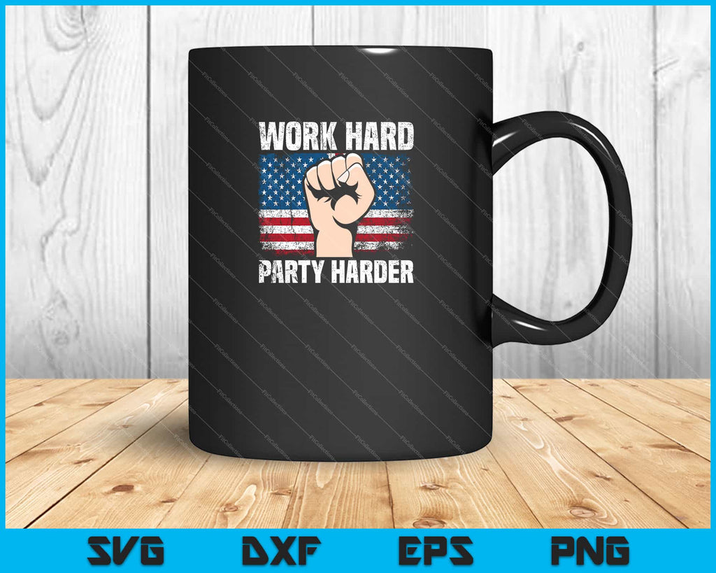 Labor Party Day design Work hard Party harder Svg Files – creativeusarts