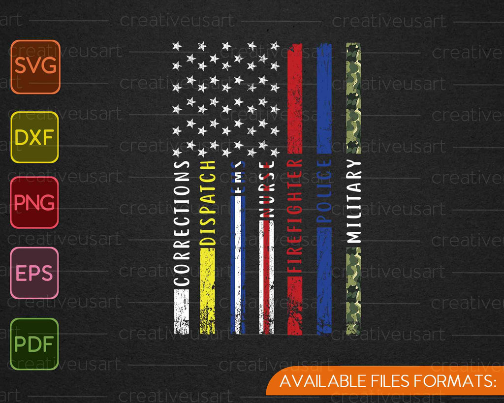 No One Fights Alone USA Flag SVG PNG Files – creativeusarts