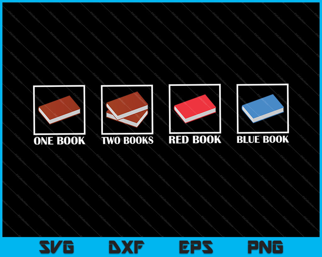 One Book Two Book Red Book Blue Book SVG Files – creativeusarts