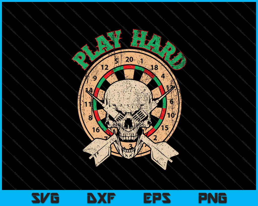 Play Hard Dart SVG PNG Files – creativeusarts